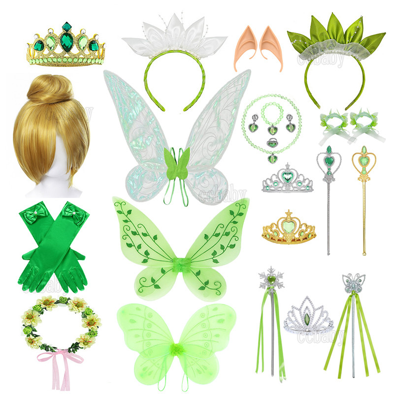 Tinkerbell Costume for Kids Girls Green Set Cosplay Disney Princess ...