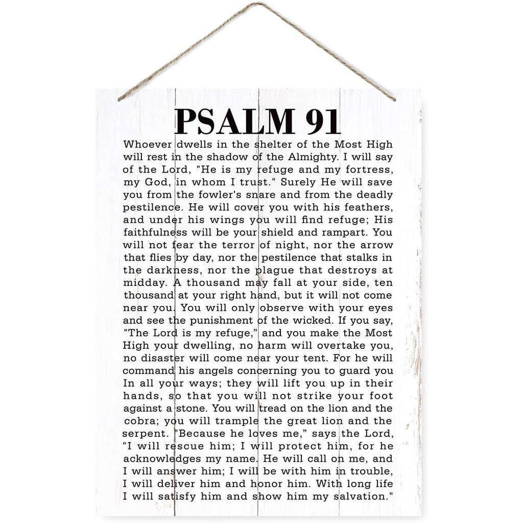 Christian wooden sign, religious psalm 91 sign, motivational bible ...