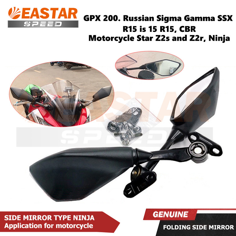 FOLDABLE RACING MOTORSTAR z200s NINJA SIDE MIRROR RIVET TYPE | Shopee ...