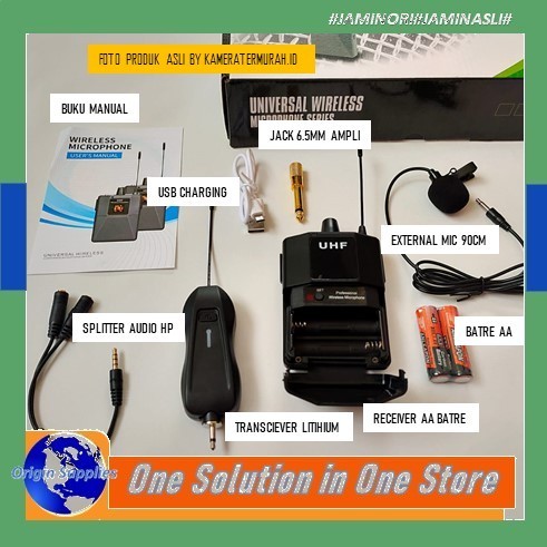 Microphone Mic DUAL Clip On Wireless UHF Zoom Live HP DSLR | Shopee ...