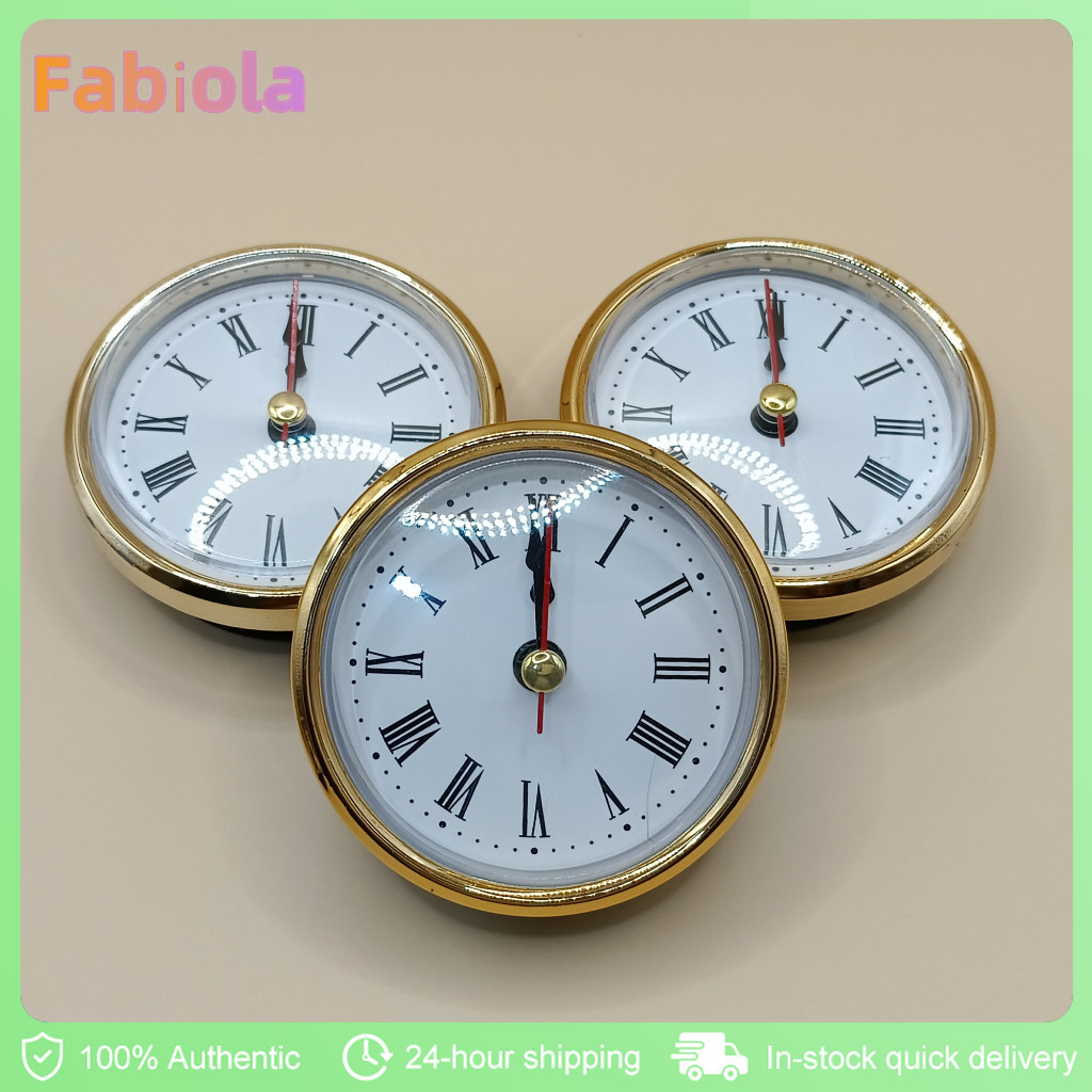 2PCS Quartz Mini Clock Insert for DIY with Roman Numerals Gold Plated ...