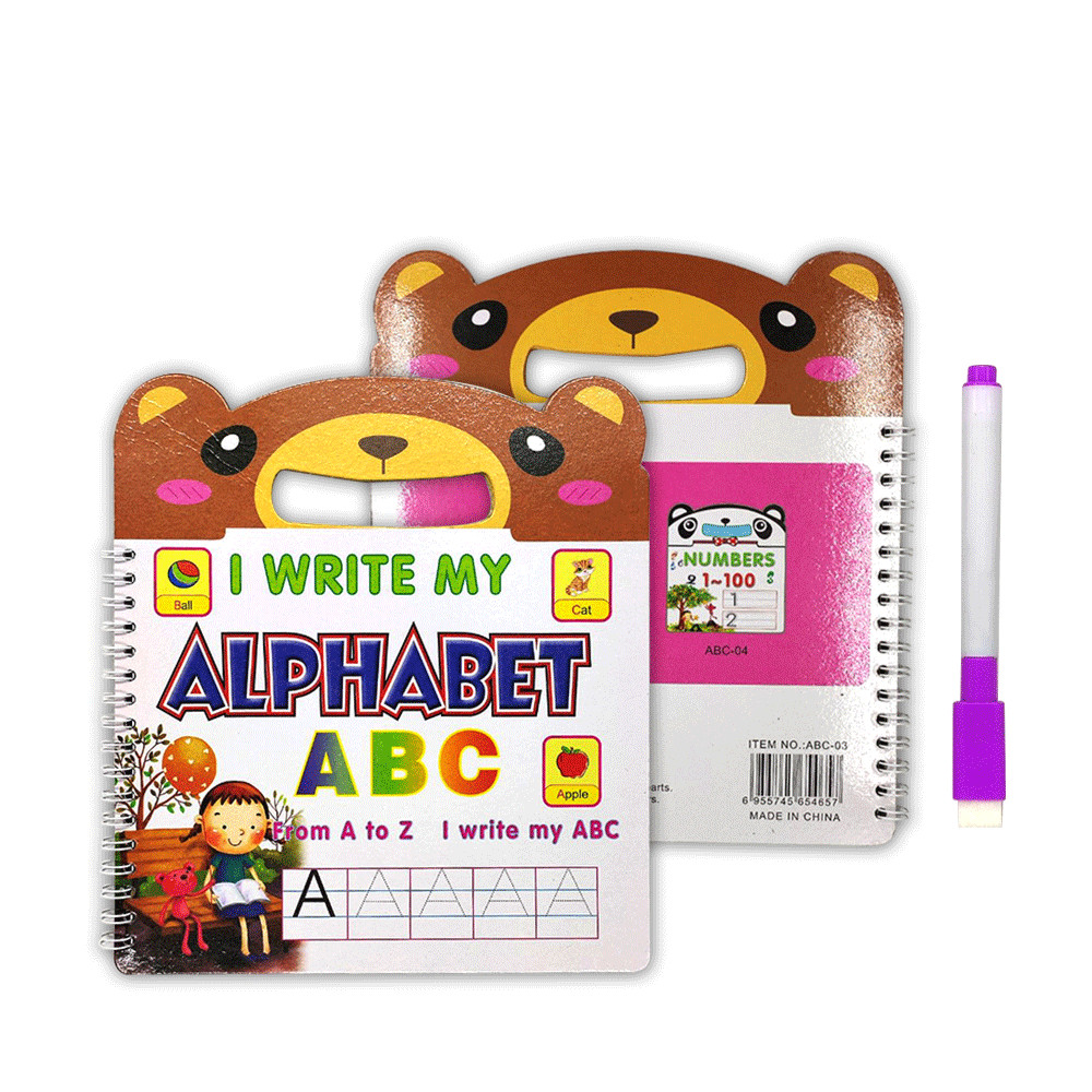 Toddler Learning Activity Book – Write & Erase ABCs, Numbers with Cute ...