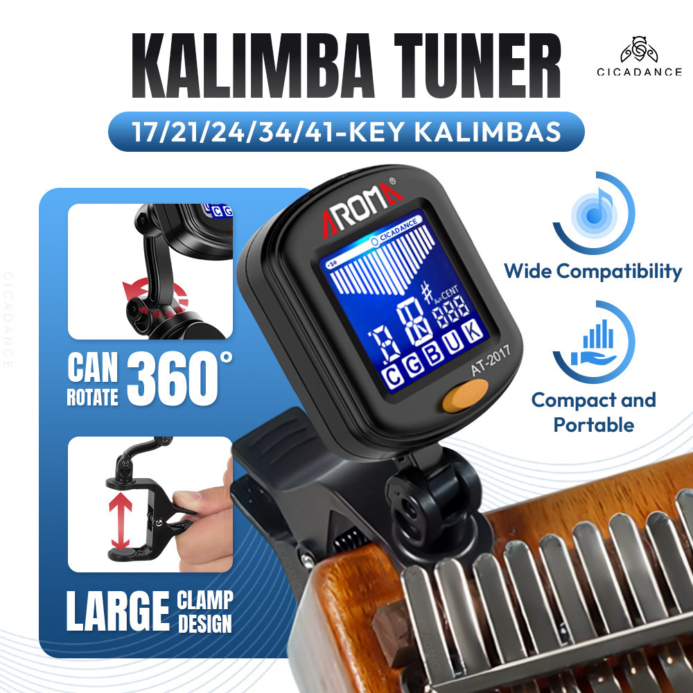 AT-2017K Chromatic Clip-on Tuner Adjustable Angle LCD Display Precise ...