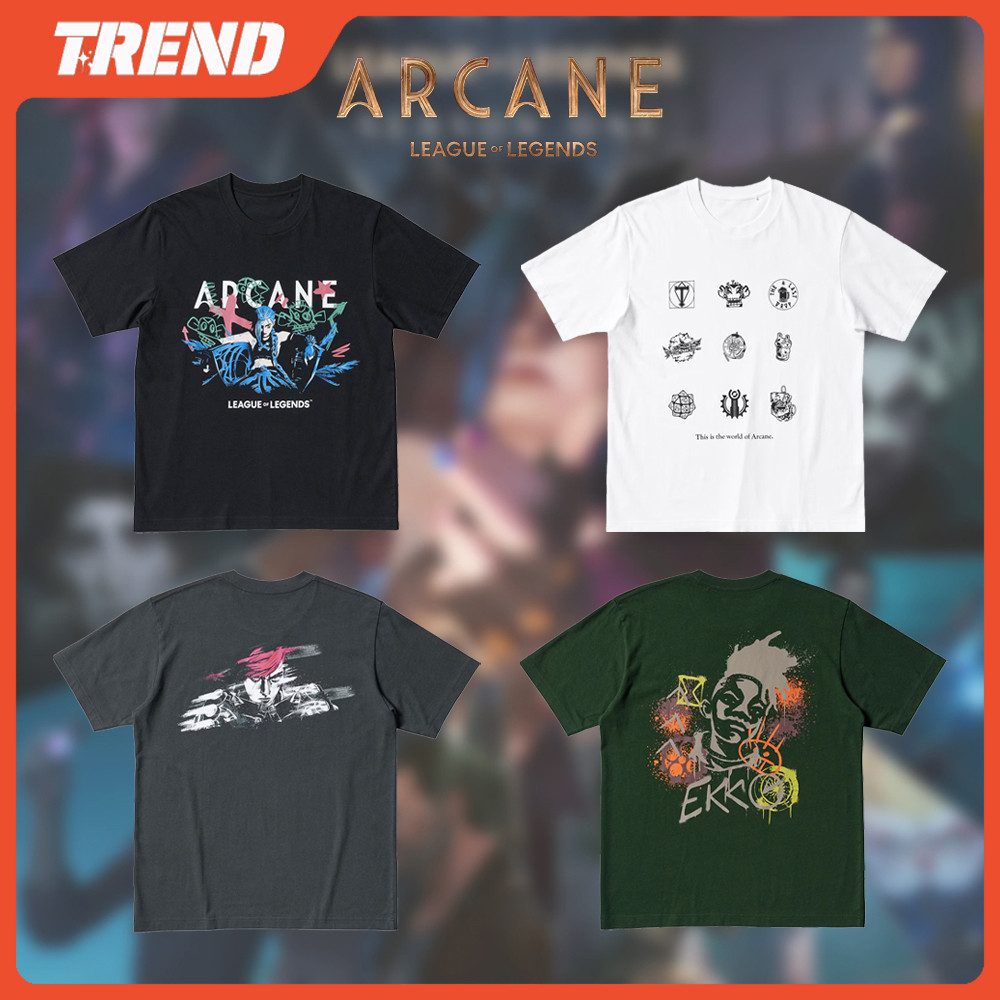 LEAGUE OF LEGENDS ARCANE Merch Cotton T-shirt Men's and Women's Plus ...