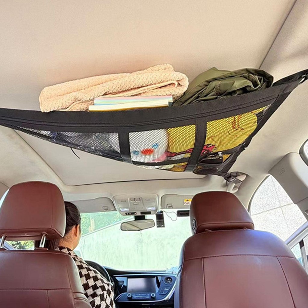 Car Ceiling Storage Net Pocket Interior Car Cargo Net Car Roof Mesh ...