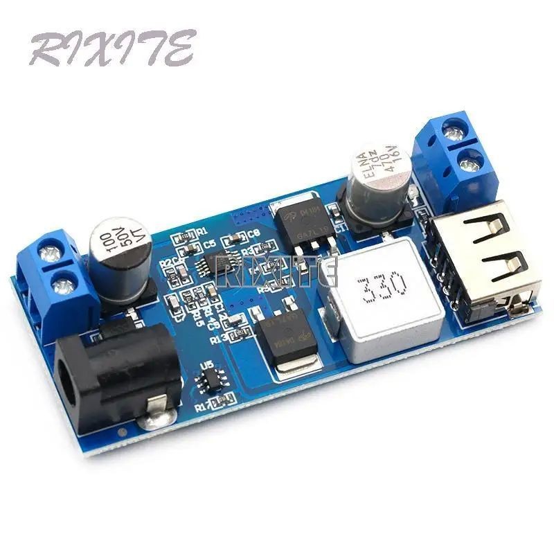 DC-DC 24V/12V To 5V 5A Step Down Power Supply Buck Converter Replace LM2596S Adjustable USB Step ...