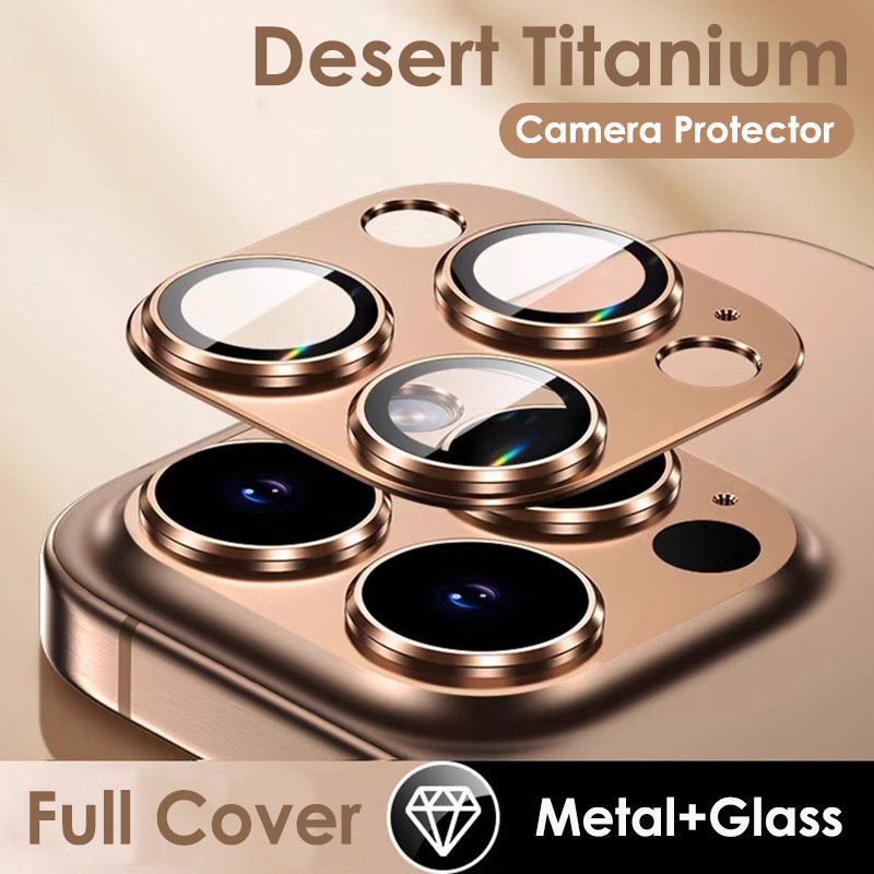 Titanium Color Metal Ring Camera Lens Protector For iPhone 16 15 14 13 ...