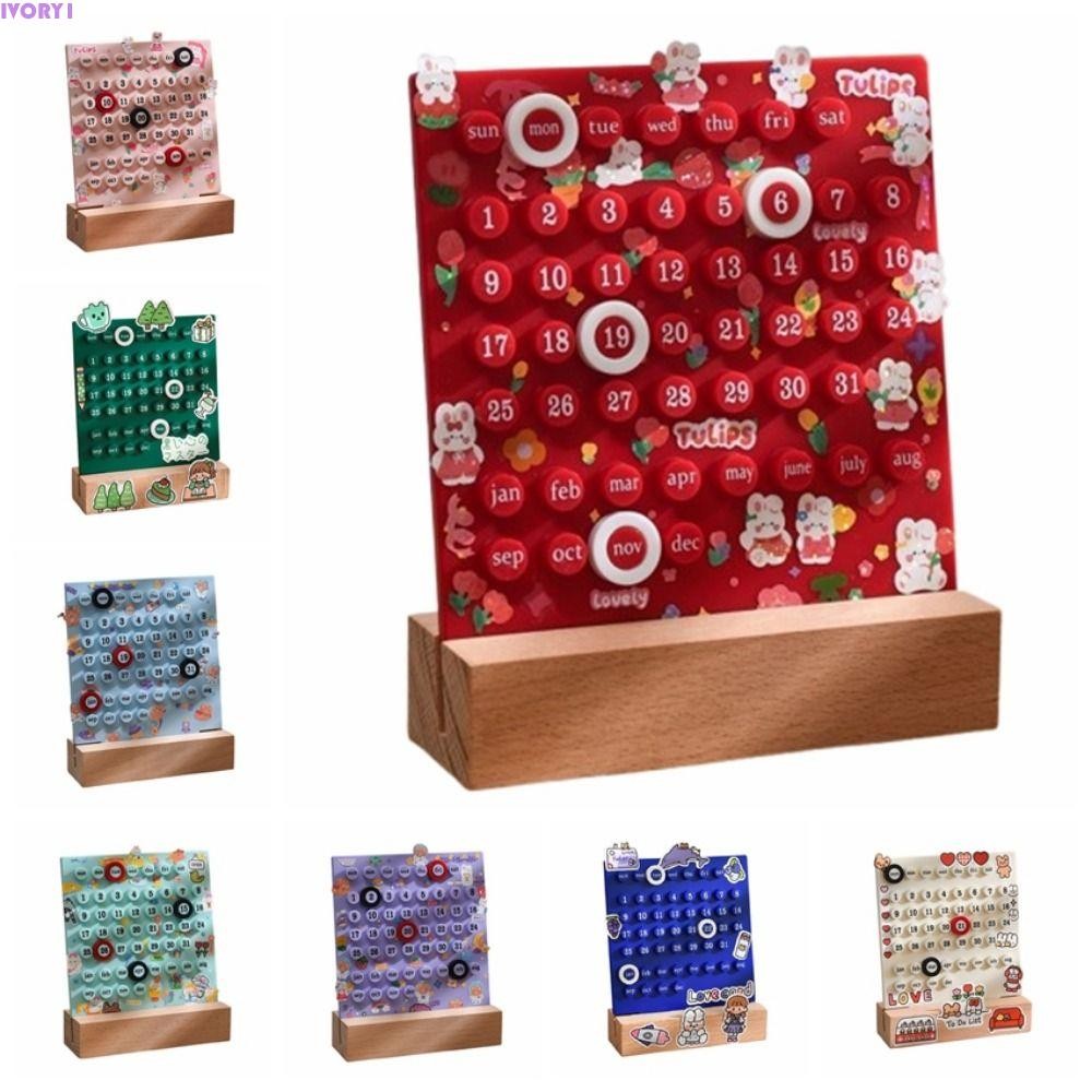 IVORY1 Cute Table Calendar, DIY Time Perpetual Creative Montessori ...