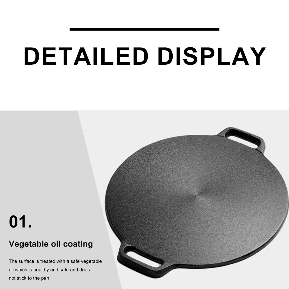Cast iron grain pancake pan, iron plate frying pan, griddle, gas stove ...