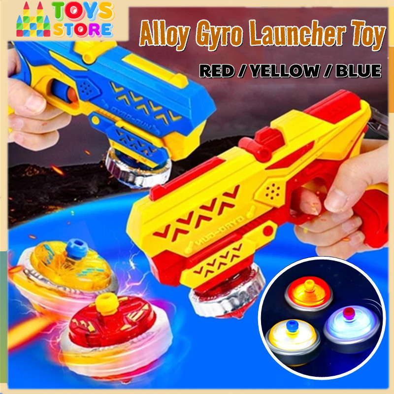 Children's Pull String Gyro Launcher Toy Luminous Spinning Dazzling ...