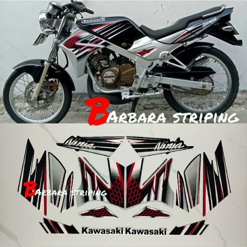 MERAH 2008 Ninja M Striping sticker black and red (METALLIC) | Shopee ...