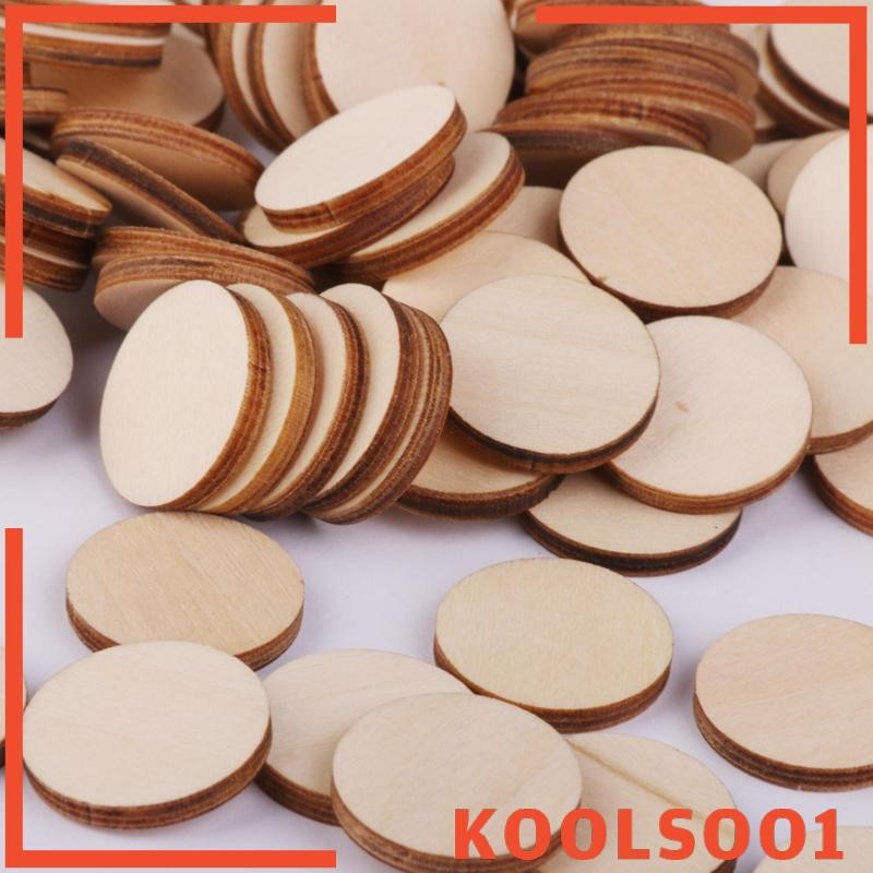 [Koolsoo1] Unfinished Wood Slices Round Disc Circle Wood Pieces Wooden ...