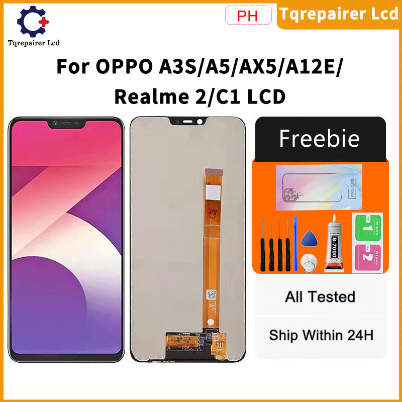 [Tqrepairer LCD ] For OPPO A3S A5 AX5 A12E Realme 2/C1 LCD Touch Screen ...