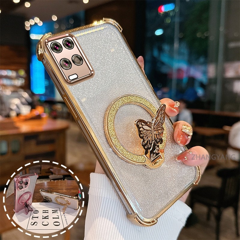 Case For OPPO A54 4G Clear Case Thickening Plated Cover Silicone ...