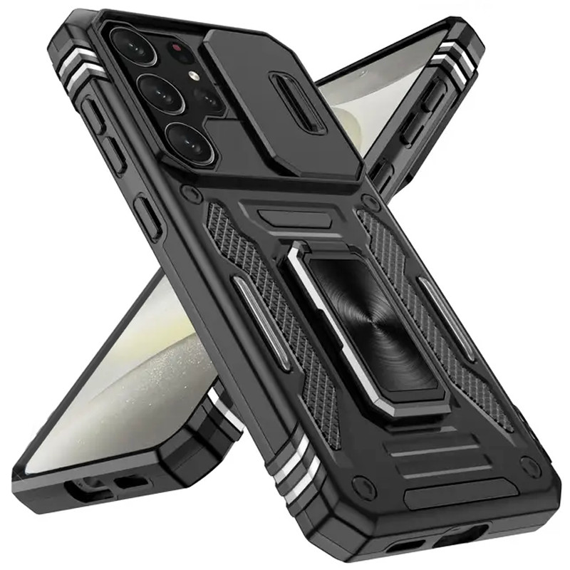 Shockproof Heavy Hard Case with Metal Stand for S25 Ultra S24 Ultra S24 ...