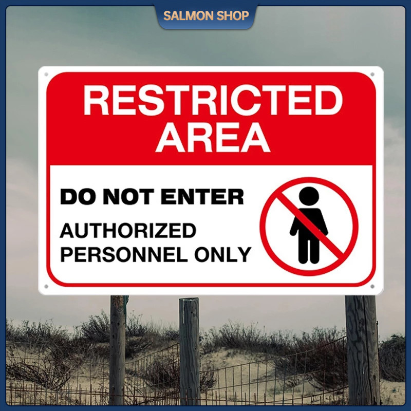 Red Laminated Restricted Area Signage - 20*30cm Authorized Only,Do Not ...