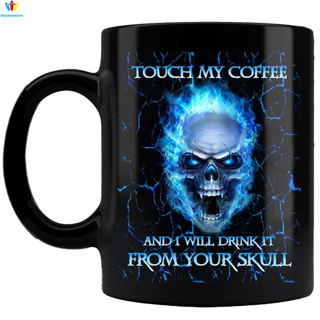 Ceramic Skull Mug for Halloween Gift Horror Skull Print Mug Funny ...