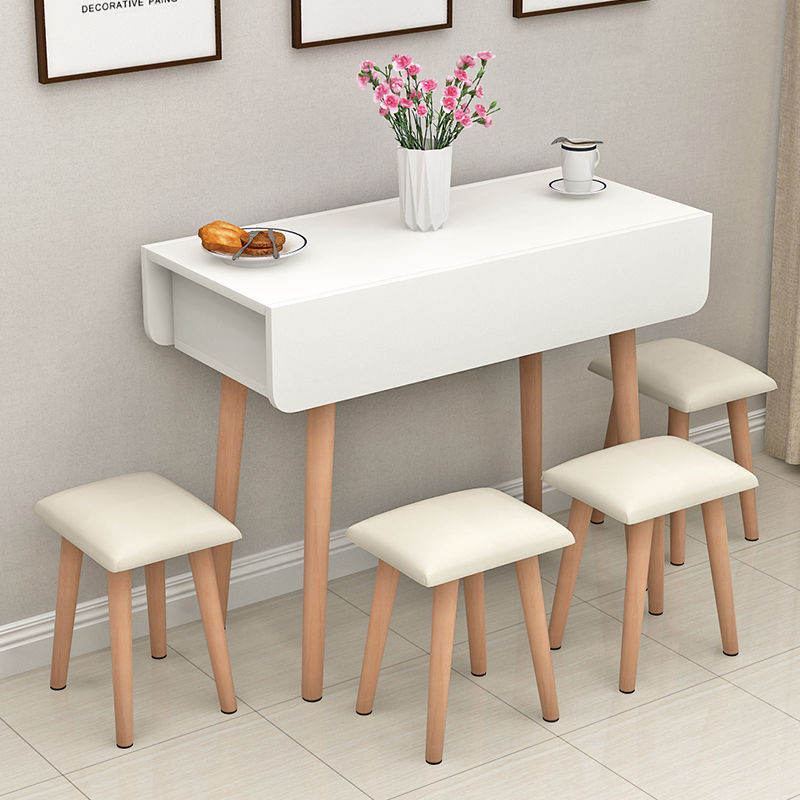 Solid wood folding dining table, small household unit, simple foldable ...
