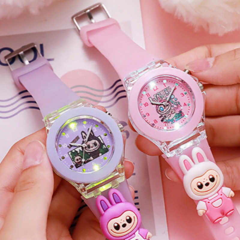 LABUBU Cute Monster Kids Quartz Watch Children Candy Colored Silicon ...