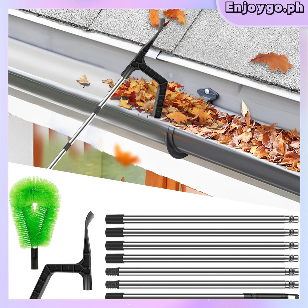 2 in 1 Gutter Cleaning Tools with Gutter Brush and Leaf Shovel Safe ...