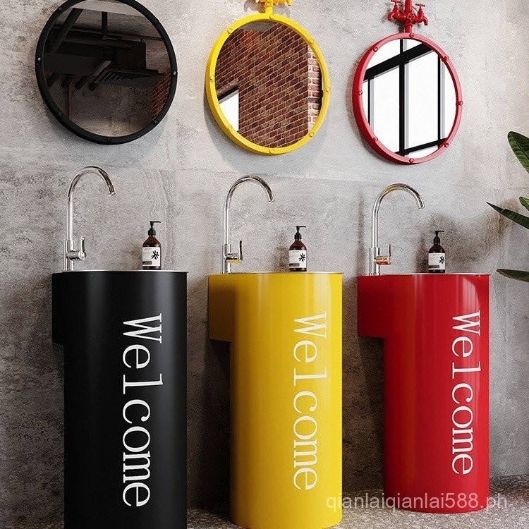 Industrial Wash Basin Column Wash Basin Retro Creative Iron Toilet Bar ...