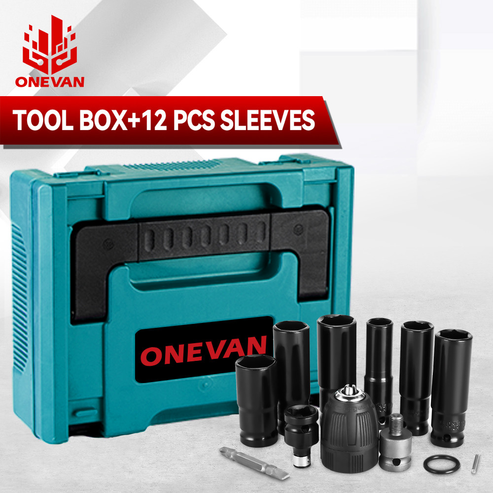 12pcs Set Electric Impact Wrench Hexs Socket Hard Carry Case Bag Tool