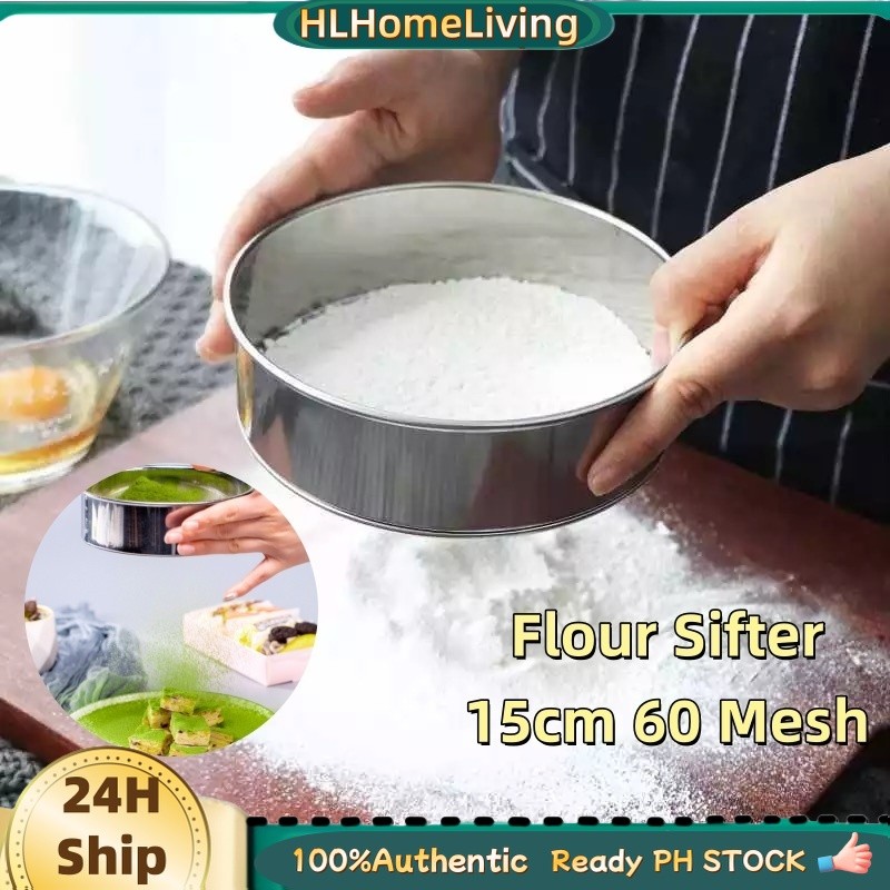 Stainless Steel Flour Sifter Fine mesh 15cm 60 mesh Kitchen Baking ...