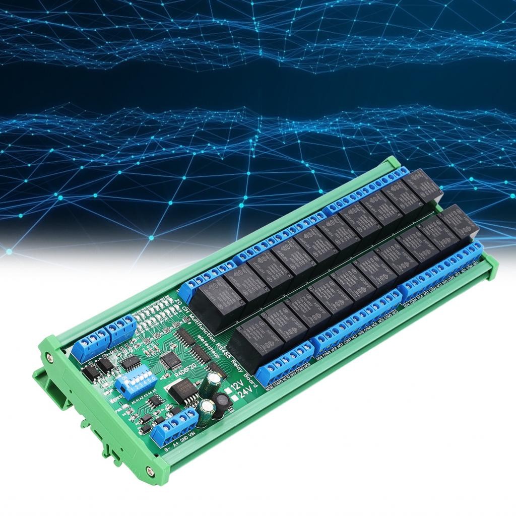 Rrianfo 20 Channel Relay Board RS485 Hardware Reset TVS Surge ...