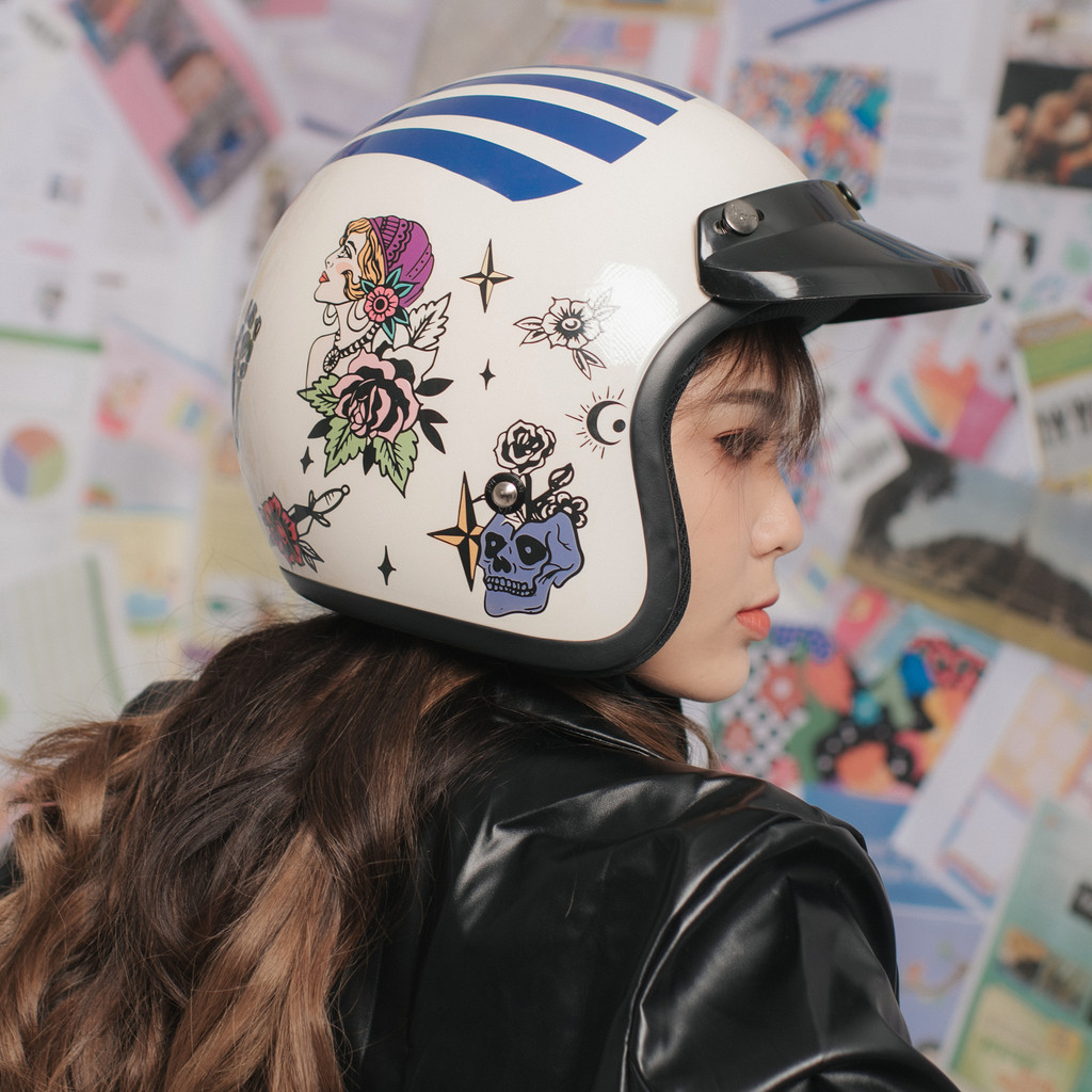 Helena Retro Helmet Colorblock | Shopee Philippines