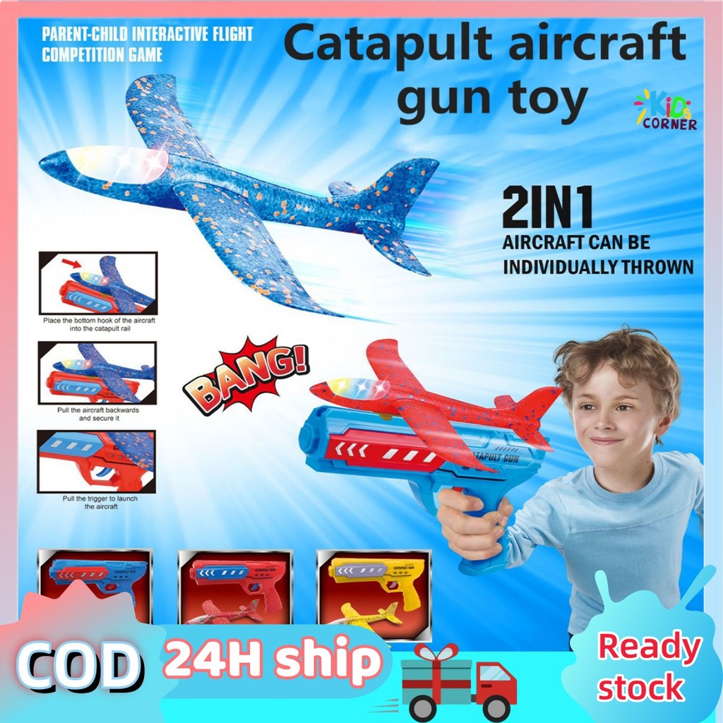 Airplane Launcher Toy LED Glider Toys Outdoor Plane Catapult Toys ...