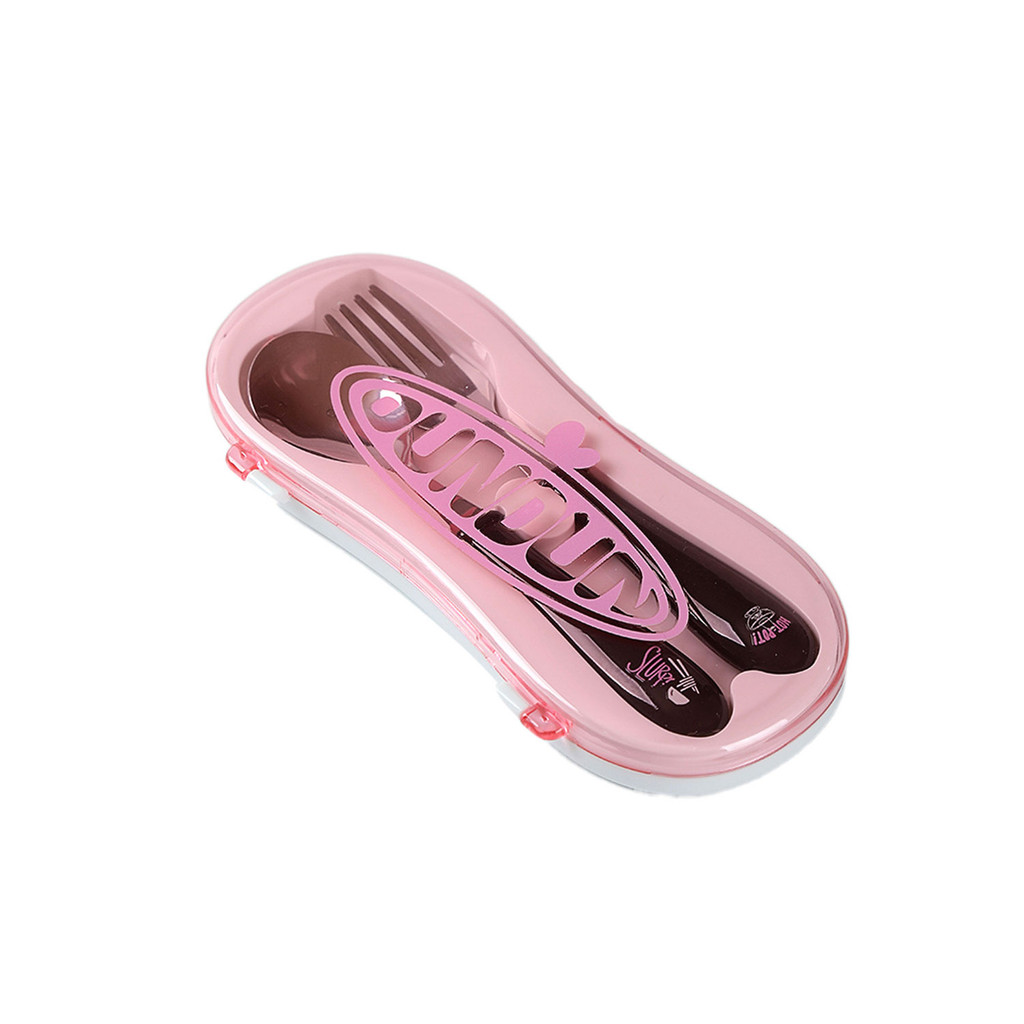 MINISO Yummy Food Dundun Series Flatware Set (Fork & Spoon) (Pink ...