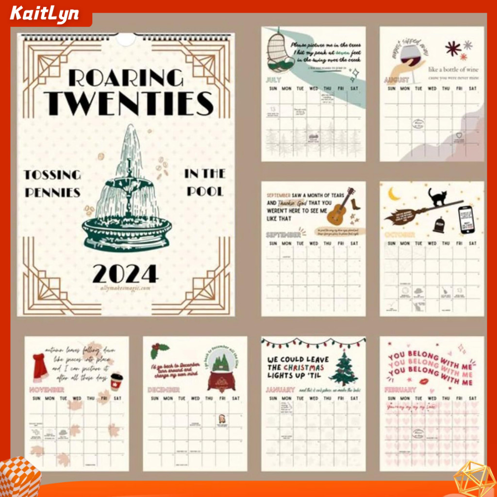 Inspirational Wall Calendar 2025 Monthly Wall Calendar with Song Lyrics ...
