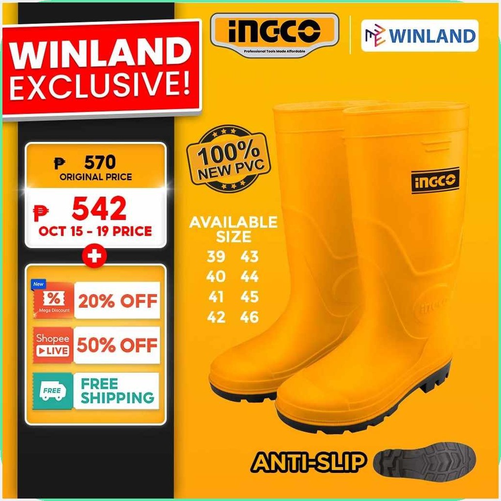 Ingco]NO!by)h+Winland&jP`Rain;fb`Boots;fe`100%;CW`New;yL`Virgin;zE`PVC ...