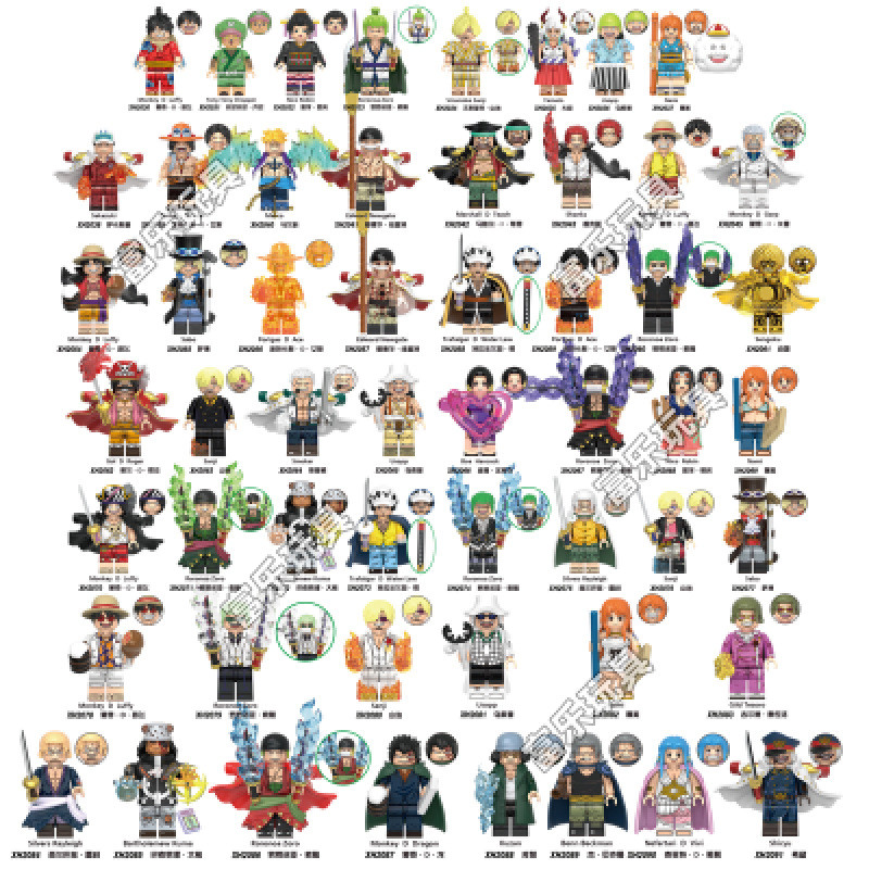 One Piece Building Block Minifigure Luffy Zoro Educational Assembling ...