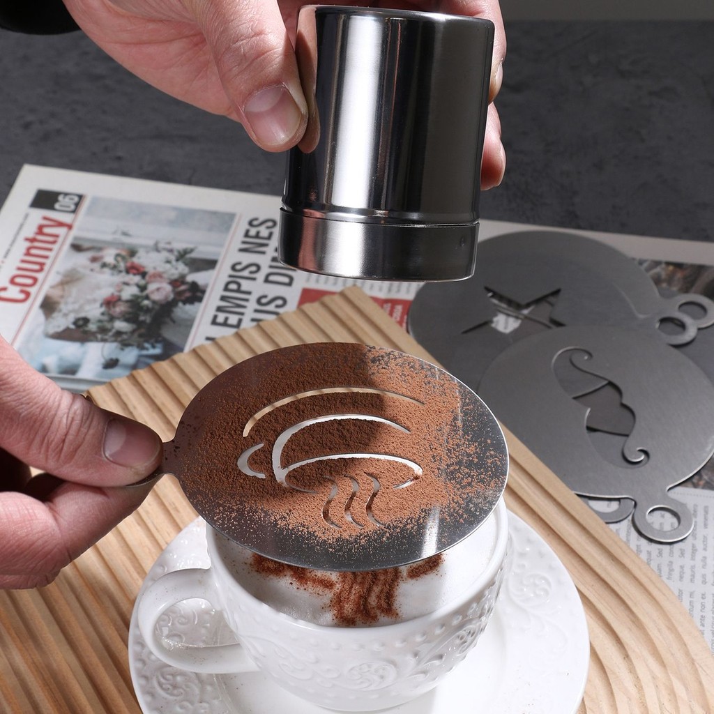 304 stainless steel coffee latte mold cocoa powder Sprinkler Printing ...