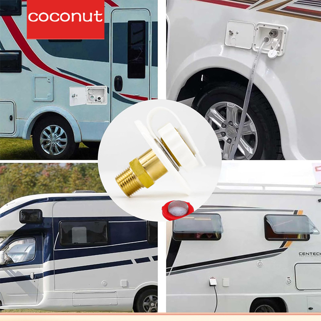 -Free Brass RV Water Inlet Connection With Check Valve For Camper RV ...