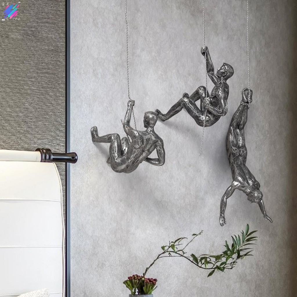 Creative Rock Climbing Man Figures 3D Unique Resin Wall Mounted Hang ...