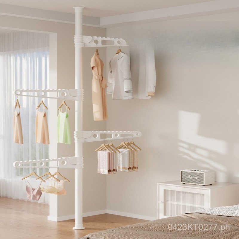 Bay Window Clothing Rod Ceiling Clothes Rack Retractable Clothes Hanger ...