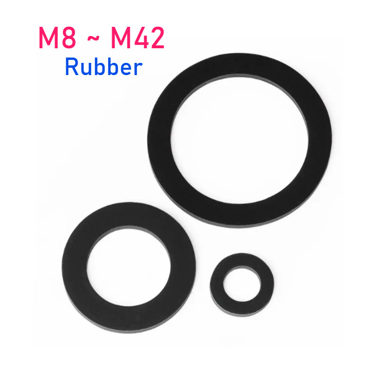 M8 M10 M12 M13 M14 M15 M16~M42 Black Soft Rubber Flat Washer Insulation ...