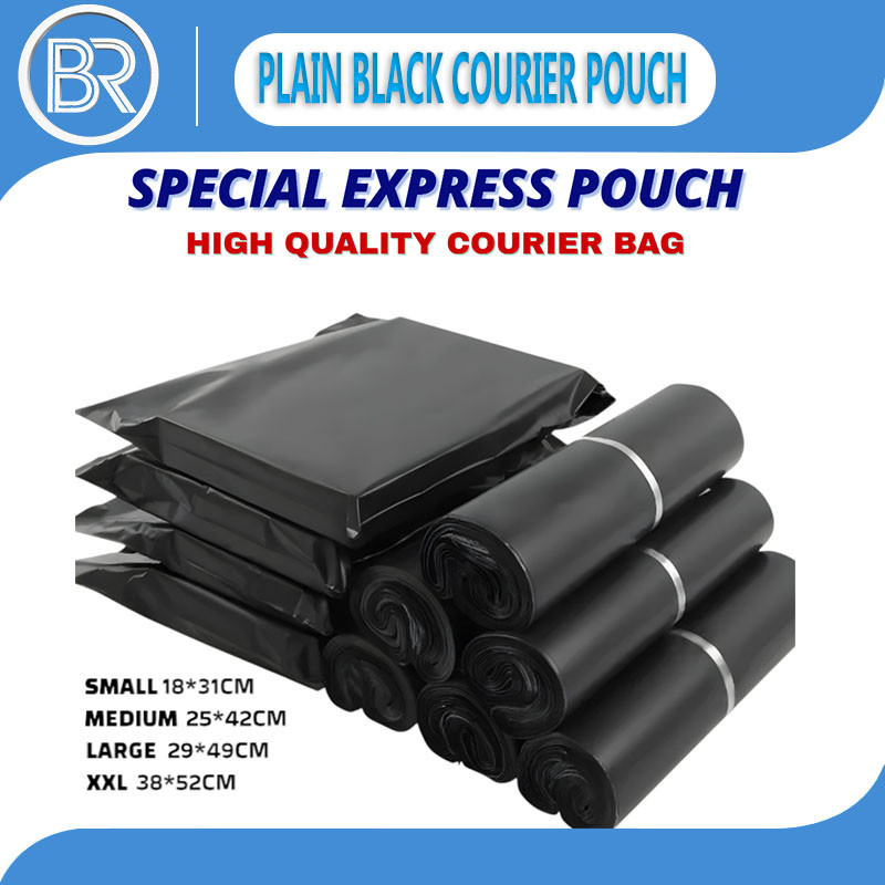 PLAIN BLACK SELF ADHESIVE COURIER POUCH EXPRESS POUCH PARCEL POUCH ...