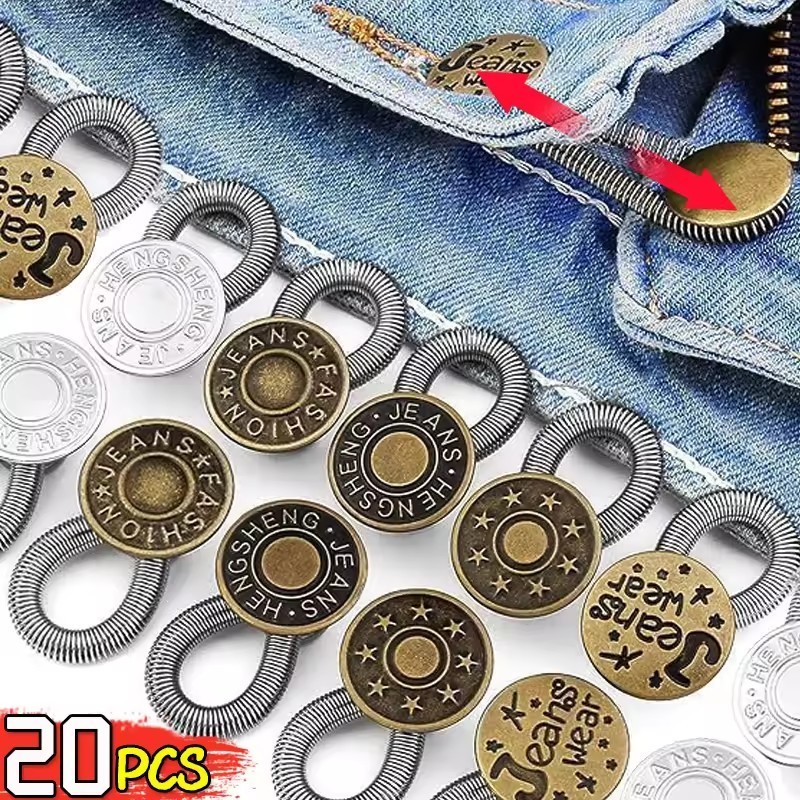 5/10/20/30PCS Adjustable Retractable Waist Extenders Button / Metal ...