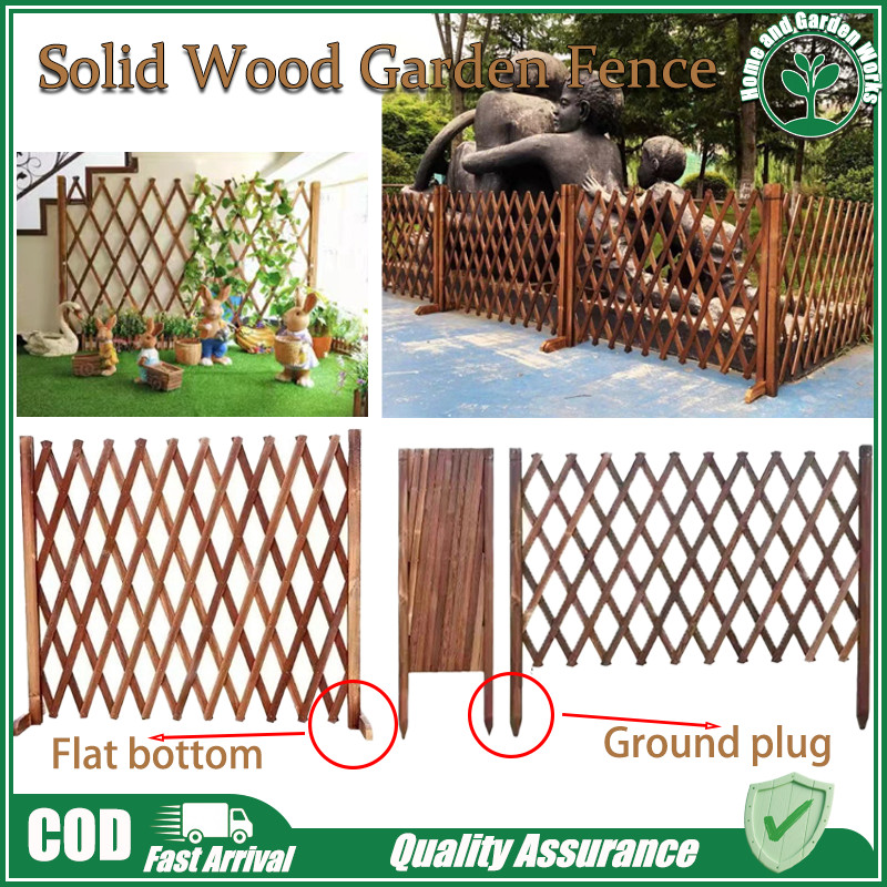 Solid Wood Garden Fence Collapsible Modern Mesh Fence Garden Ornament ...