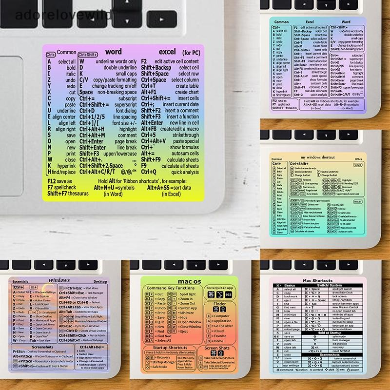 ALW For Windows Computer Reference Keyboard Shortcut Sticker Adhesive ...