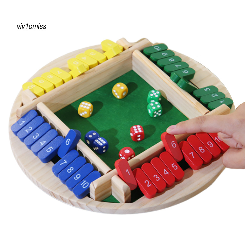 VM_ Wooden Dice Game Shut Box Board Game Interactive Wooden Math Game ...