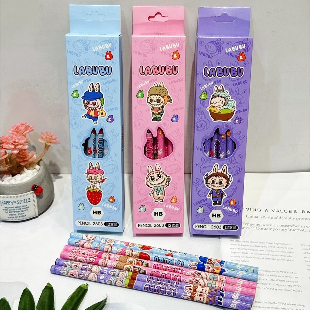LABUBU,pencils,12pcs pencils,colored pencils,black pencils,HB pencils ...