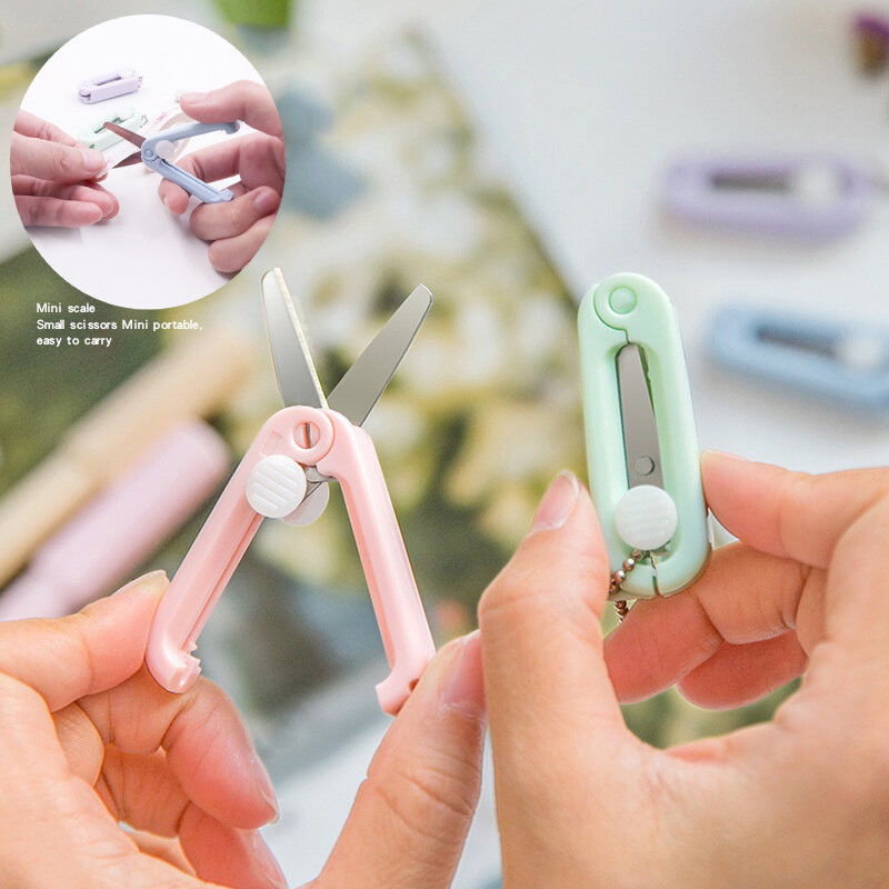 Retractable Folding Mini Scissors Multi-function Scissors Key Chain ...