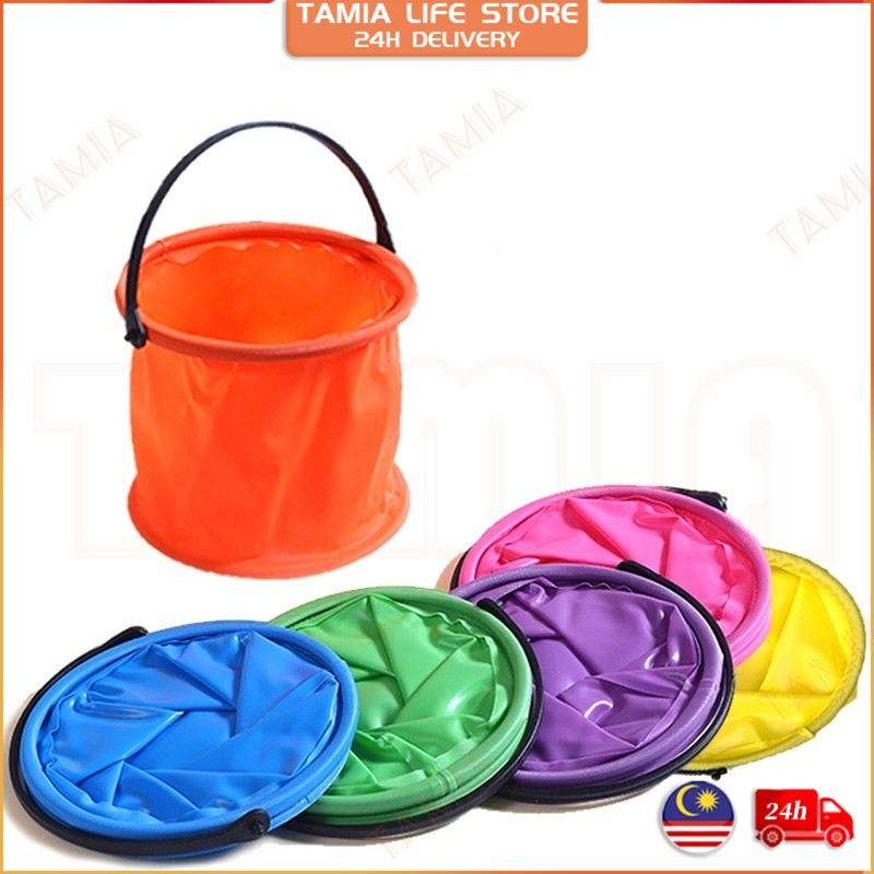 Foldable Children Beach Bucket Pail Baldi lipat Kids Fishing Cuci ...