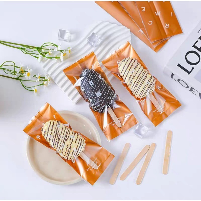 100 DIY machine sealed bags, transparent popsicle packaging bags ...