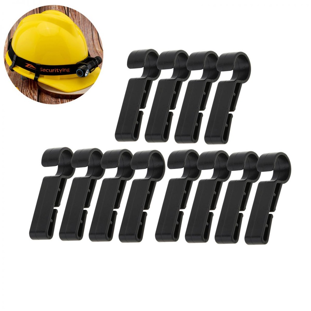 Black Helmet Clips Easily Mount Headlamp on Narrow-Edged Helmet Hard ...