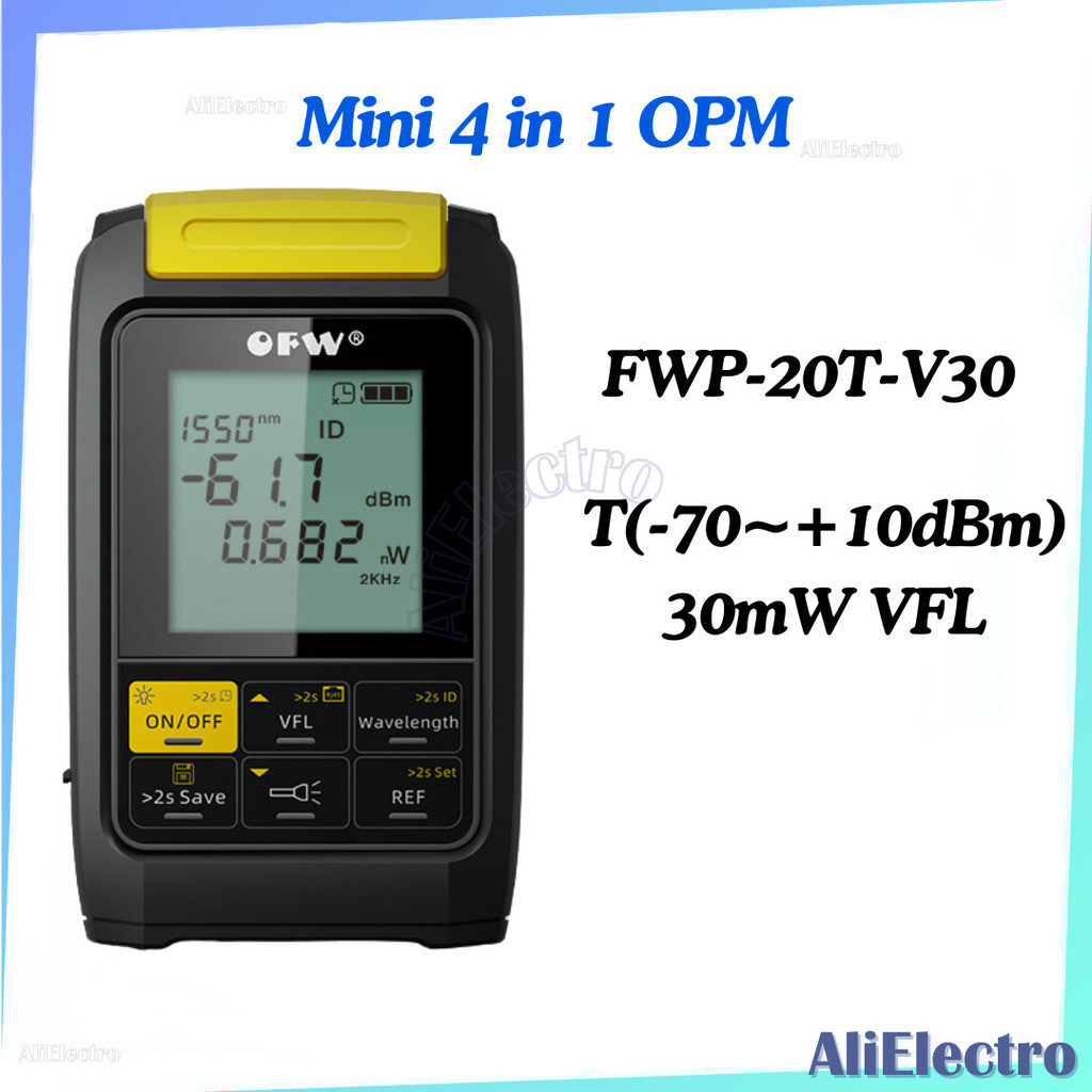 V30 Mini 4 in 1 Multifunction Optical Power Meter Visual Fault Locator ...